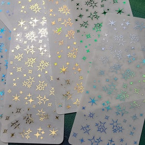 Foil Sparkle Stickers • Clear Holographic Glitter Sheet • Vinyl Planner ...