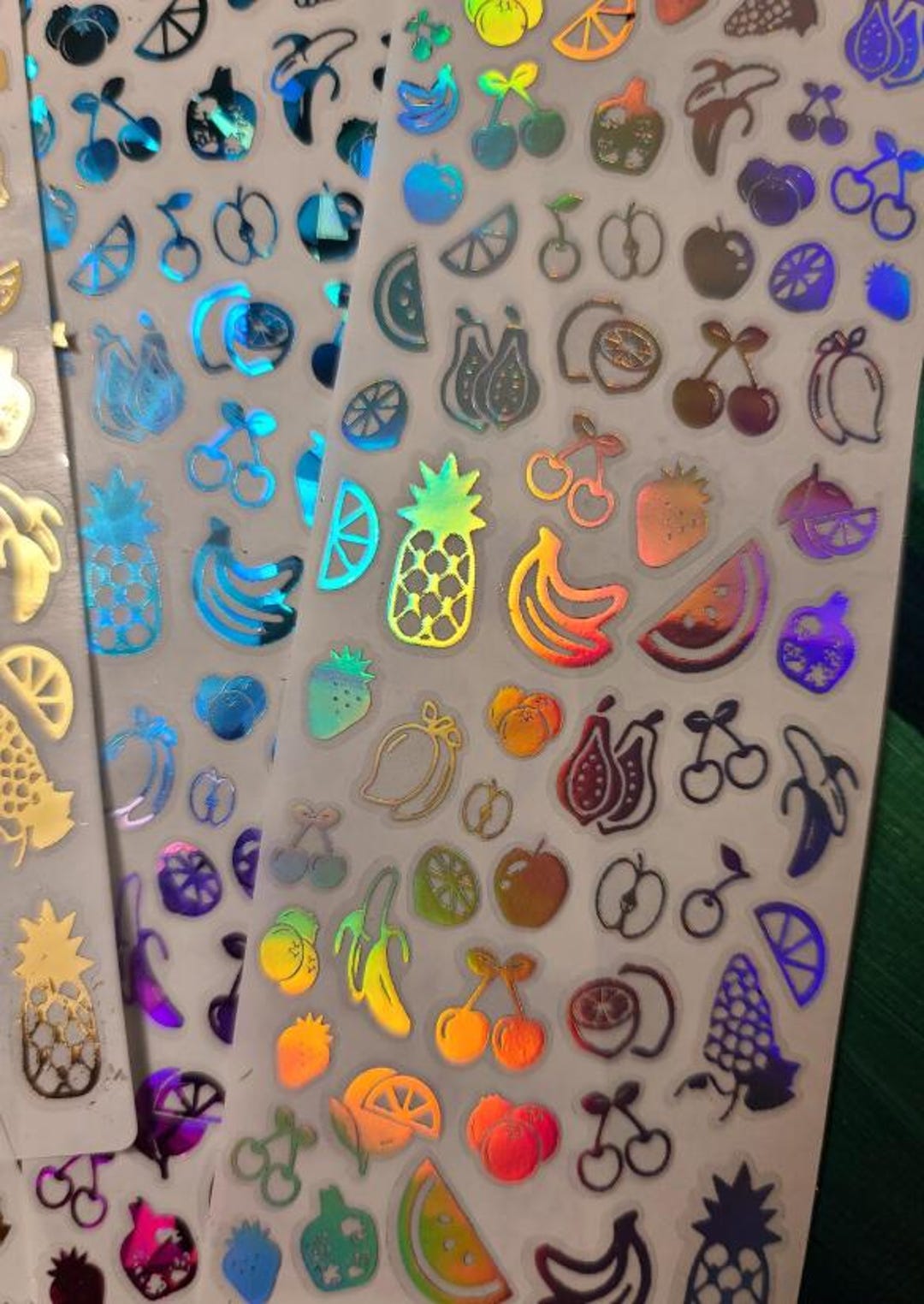 Micro Fruit Stickers Clear Holographic Stickers Tiny Sticker Sheet ...