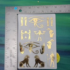 Ancient Egyptian Stickers Gold Hieroglyphic Sticker Sheet Holographic ...