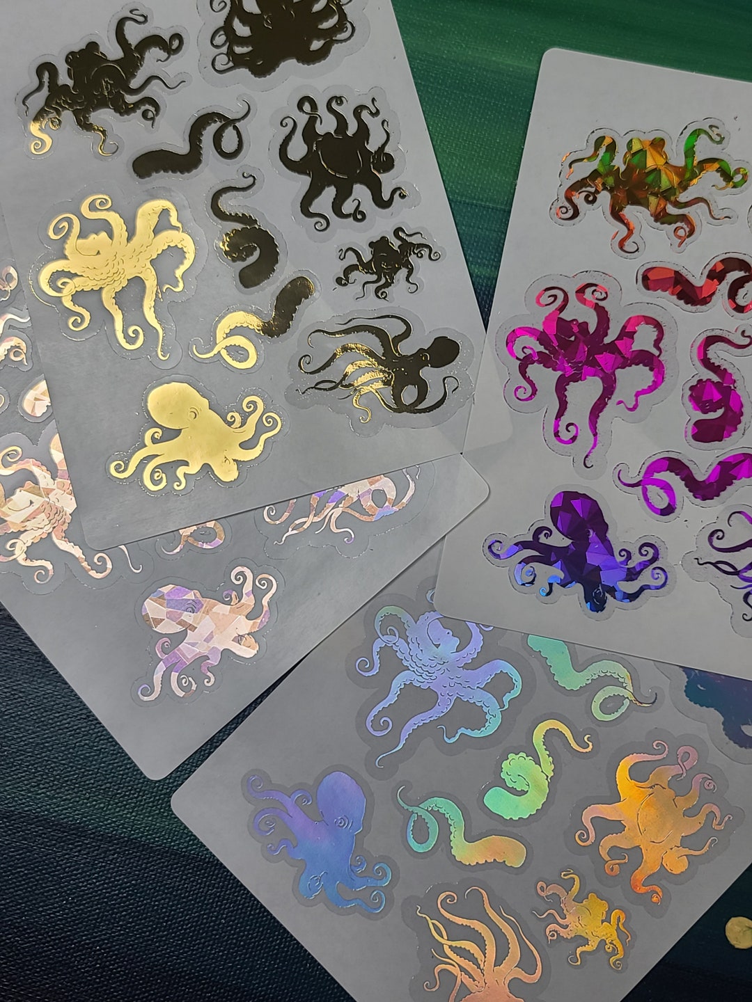 Octopus Stickers Holographic Octopus Art Tentacle Stickers Holographic ...