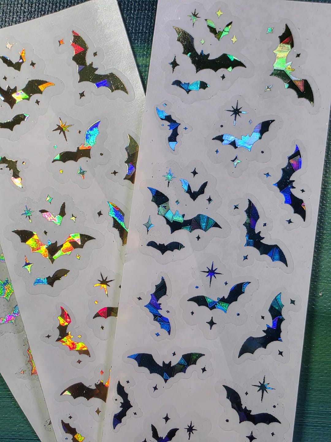 Bat Sticker Sheet • Clear Holographic Sparkle Bat Vinyl Stickers ...