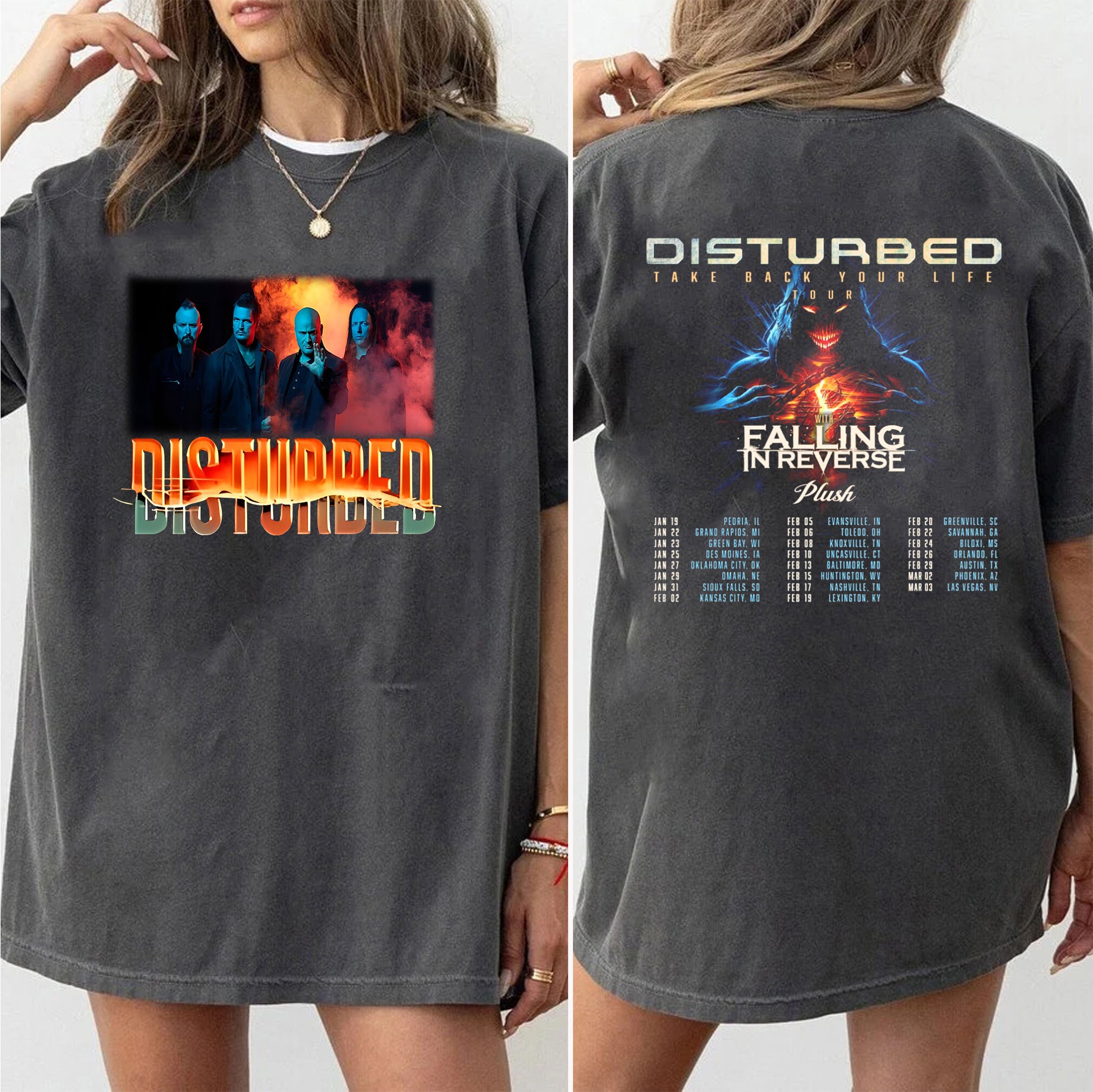 Disturbed 2024 Tour T-Shirt, Take Back Your Life Tour Shirt sold by ...