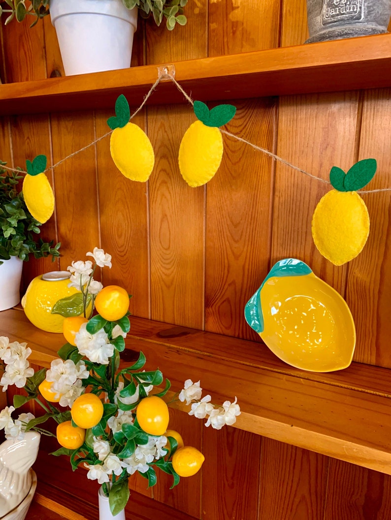 Lemon Garland / Handmade / Lemon Bunting / Summer Decor / Felt - Etsy