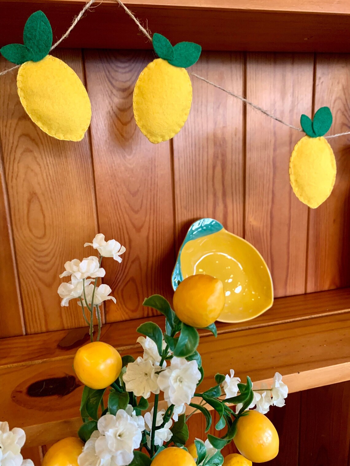 Lemon Garland / Handmade / Lemon Bunting / Summer Decor / Felt | Etsy