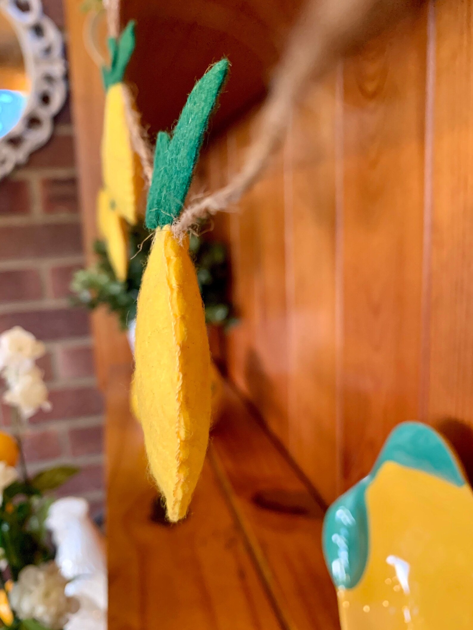 Lemon Garland / Handmade / Lemon Bunting / Summer Decor / Felt | Etsy