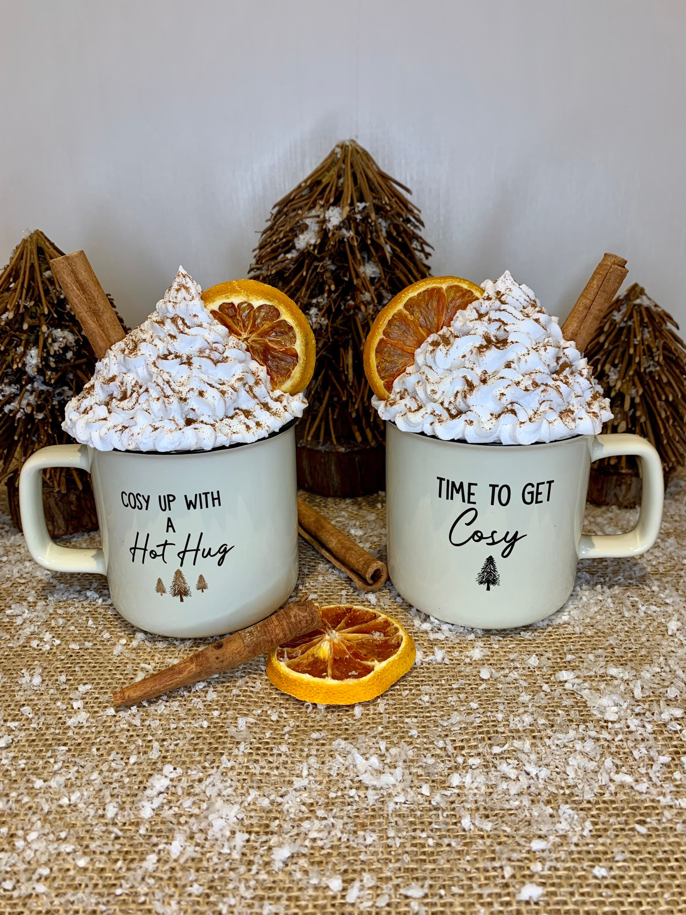 Whipped Cream Faux Mug Topper With a Slice of Orange Cinnamon - Etsy UK