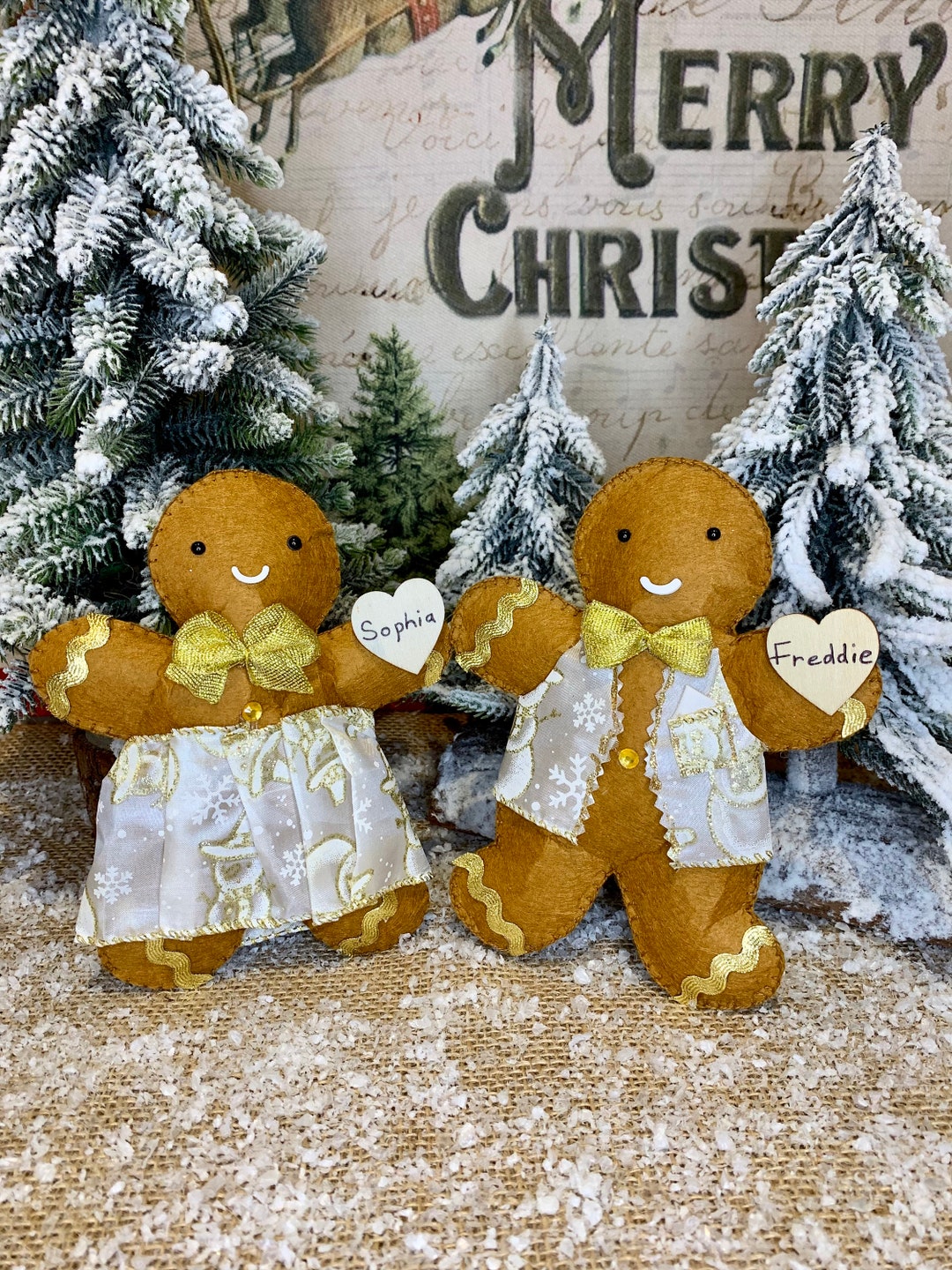 Personalised Gingerbread Man and Gingerbread Lady / Christmas - Etsy