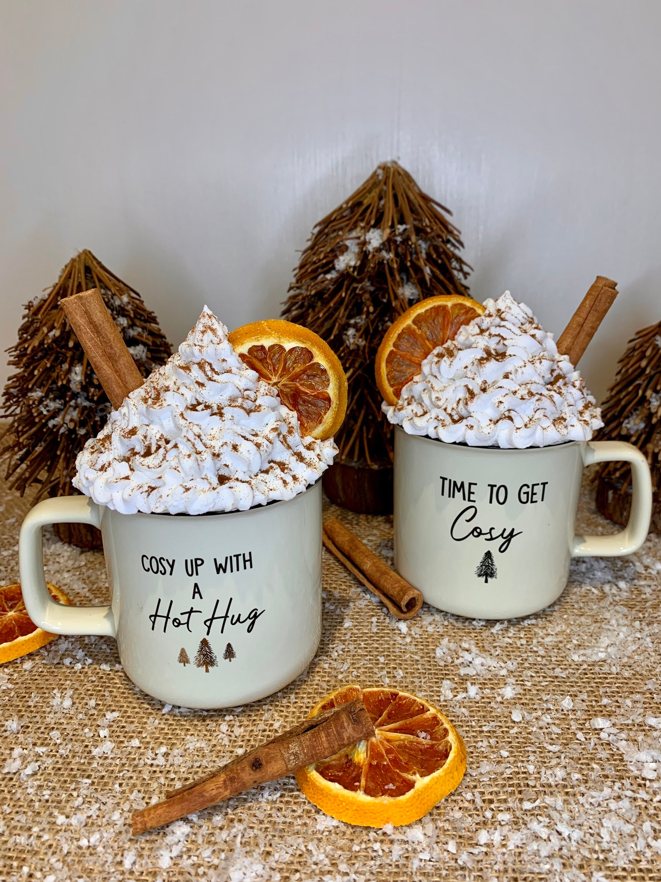 Whipped Cream Faux Mug Topper With a Slice of Orange Cinnamon - Etsy UK