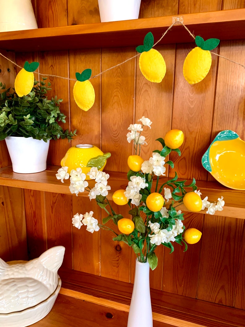 Lemon Garland / Handmade / Lemon Bunting / Summer Decor / Felt - Etsy