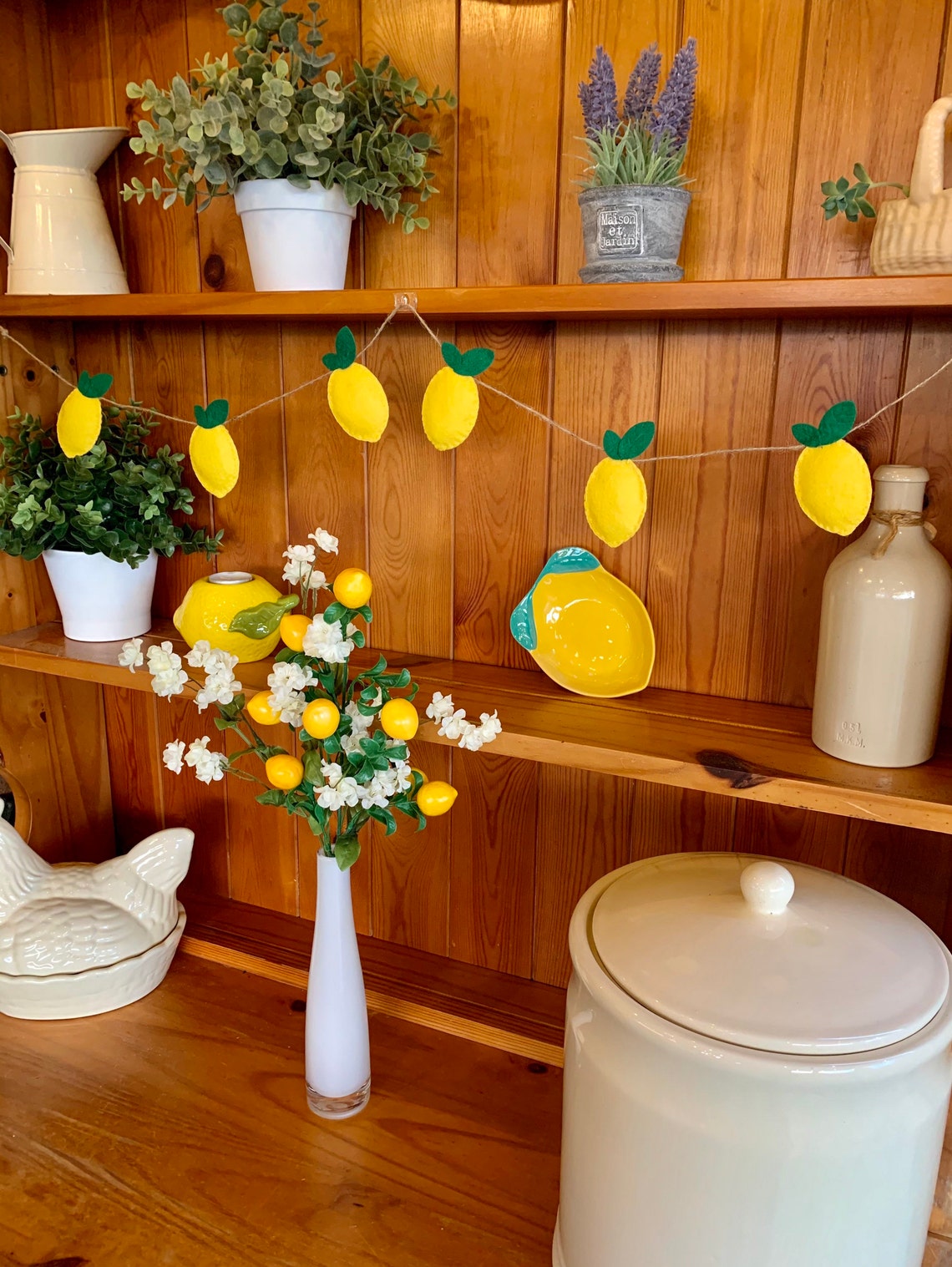 Lemon Garland / Handmade / Lemon Bunting / Summer Decor / Felt | Etsy