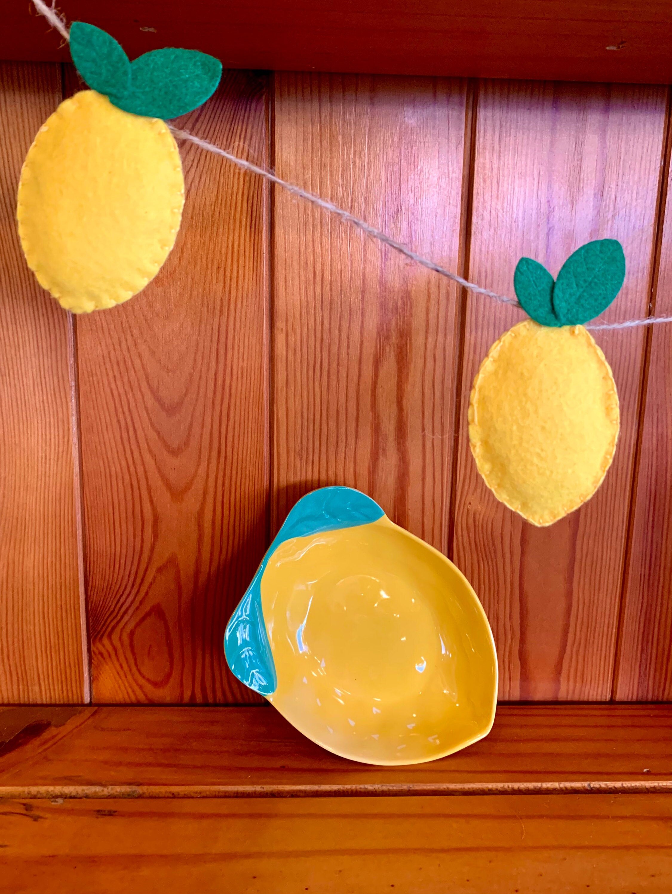 Lemon Garland / Handmade / Lemon Bunting / Summer Decor / Felt | Etsy