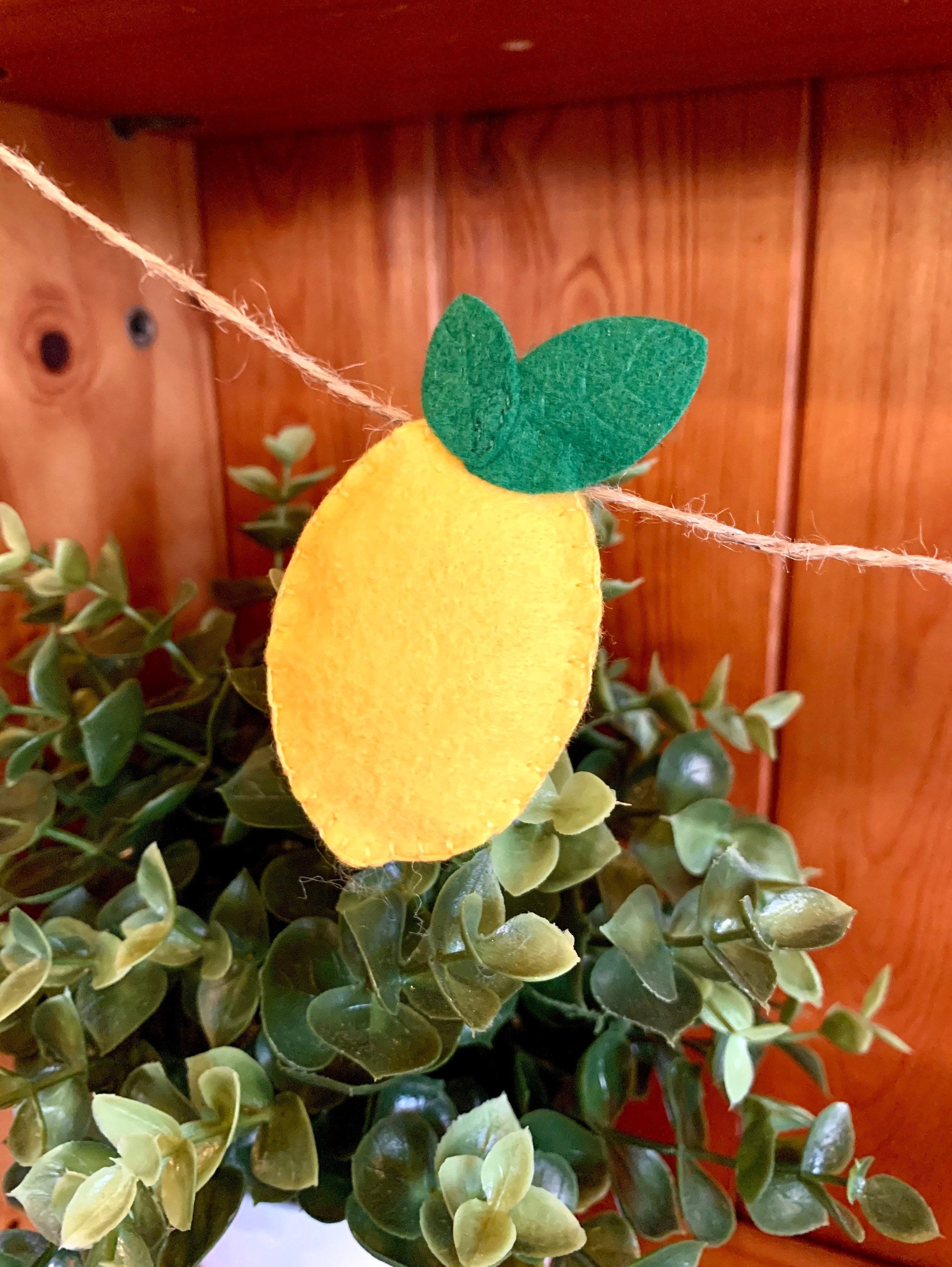 Lemon Garland / Handmade / Lemon Bunting / Summer Decor / Felt | Etsy