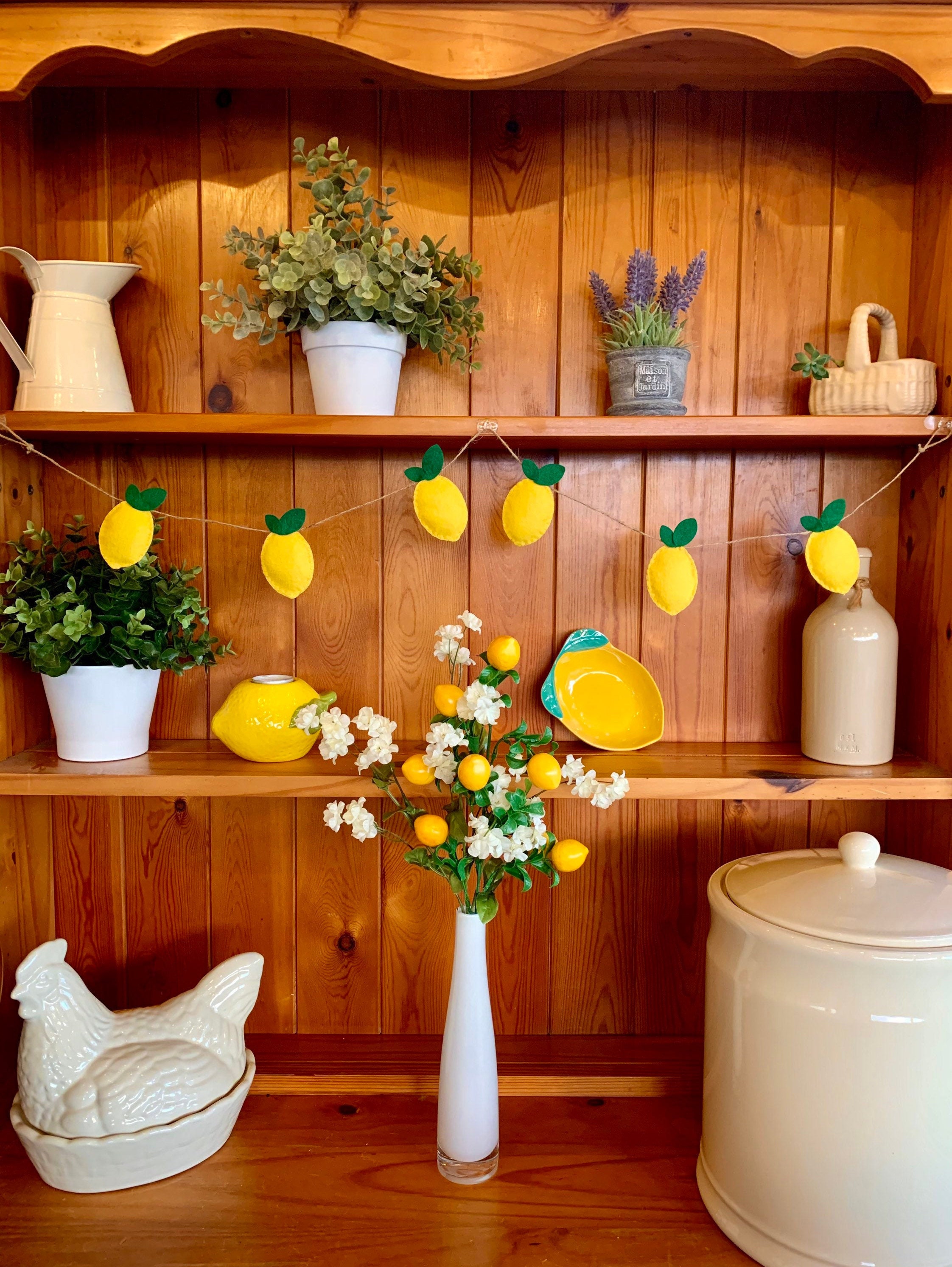 Lemon Garland / Handmade / Lemon Bunting / Summer Decor / Felt | Etsy