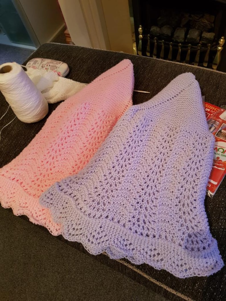 Hand Knitted Baby Shawl - Etsy