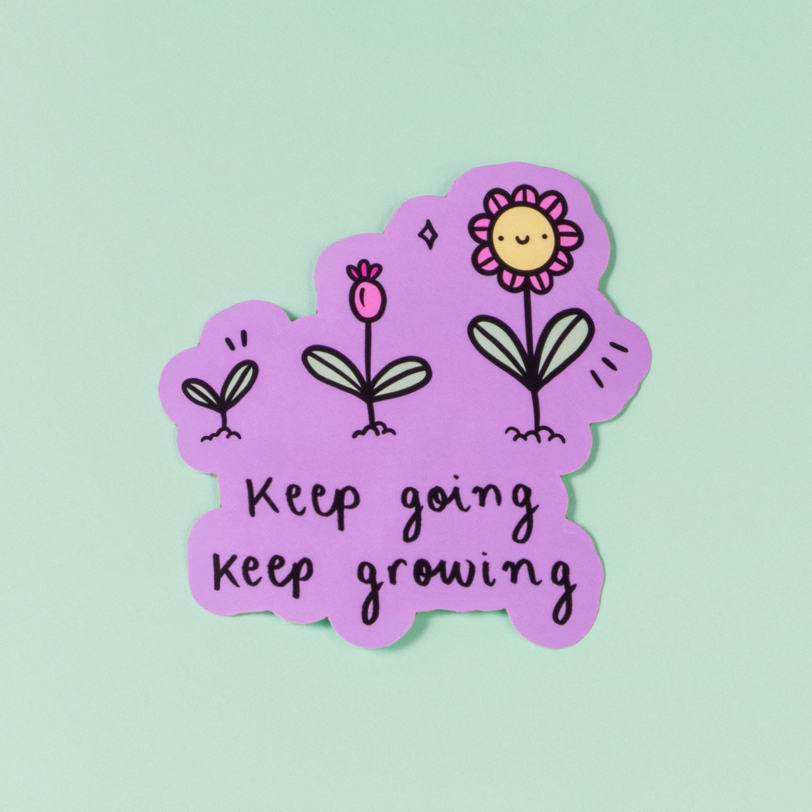Keep Going Keep Growing Vinyl Sticker Growth Self Care - Etsy
