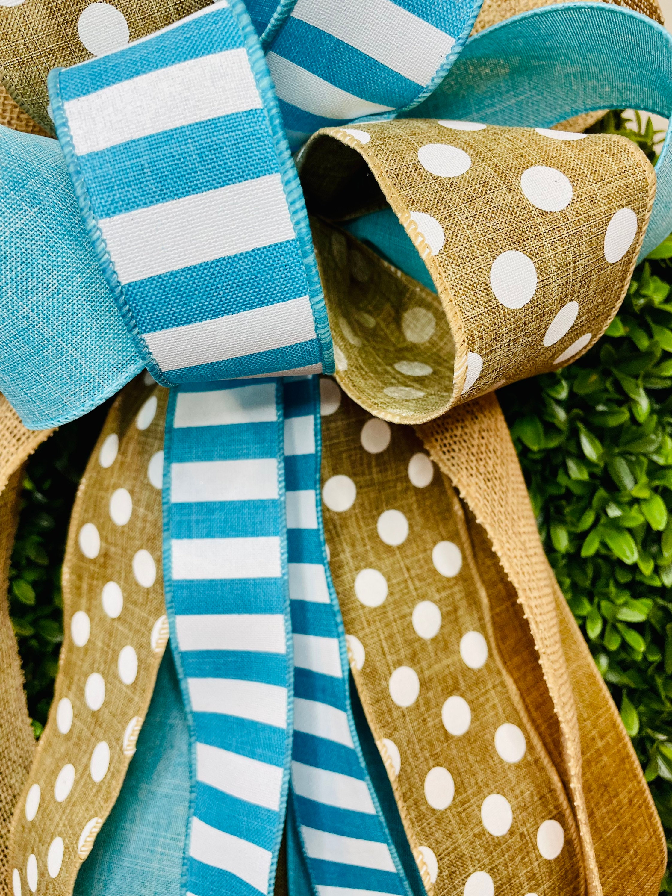 Coastal Wreath Bow, Nautical Wreath Bow, Beach Bows for Wreath, Flag ...
