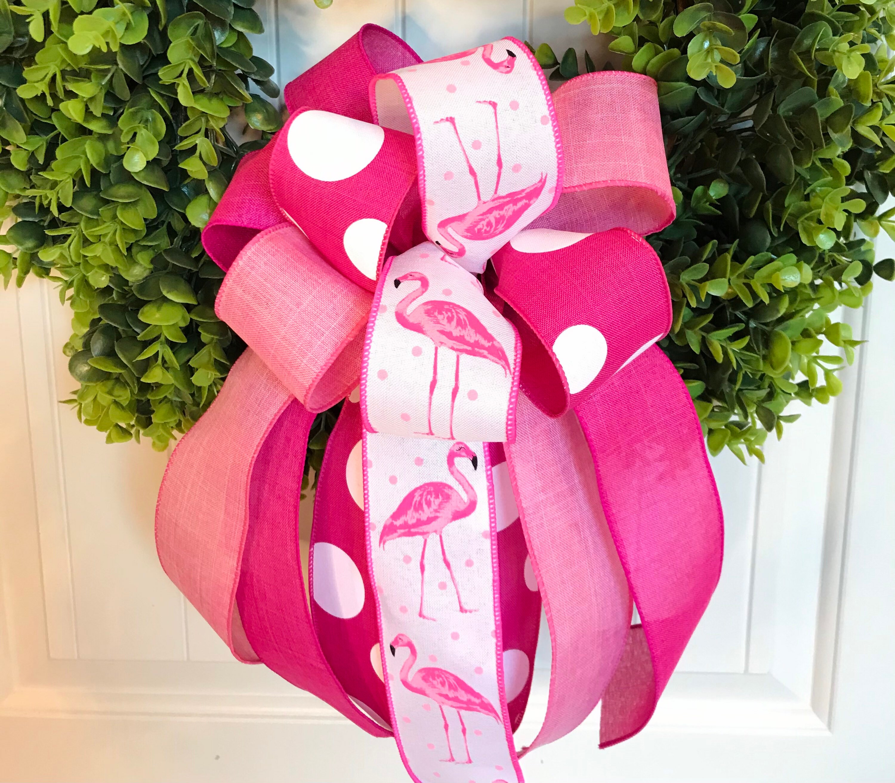 Coastal Wreath Bow Flamingo Bow Beach Bows for Wreath Flag - Etsy