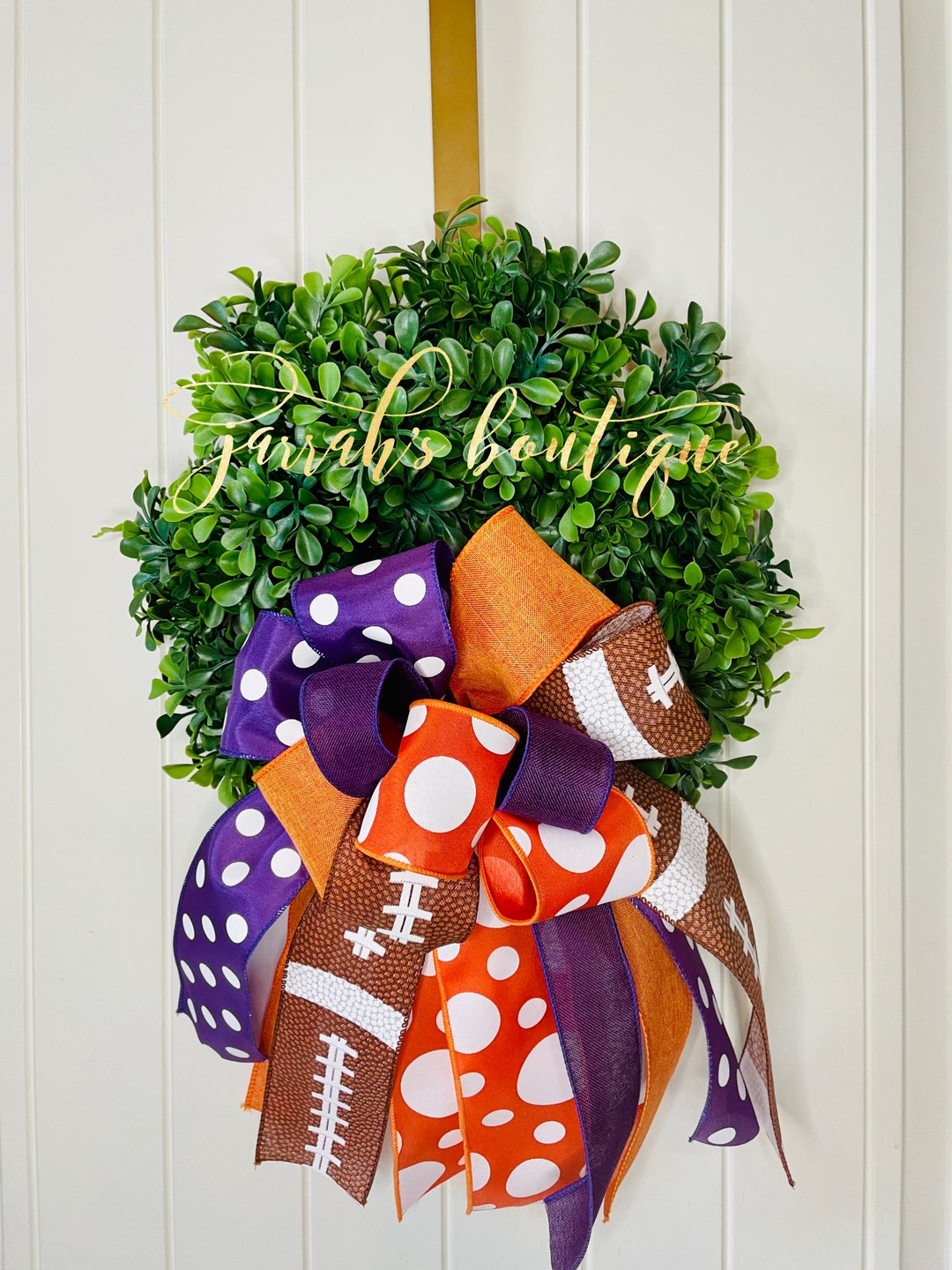 Clemson Wreath Bow, Purple and Orange Wreath Bow, Wreath Bows, Mailbox ...