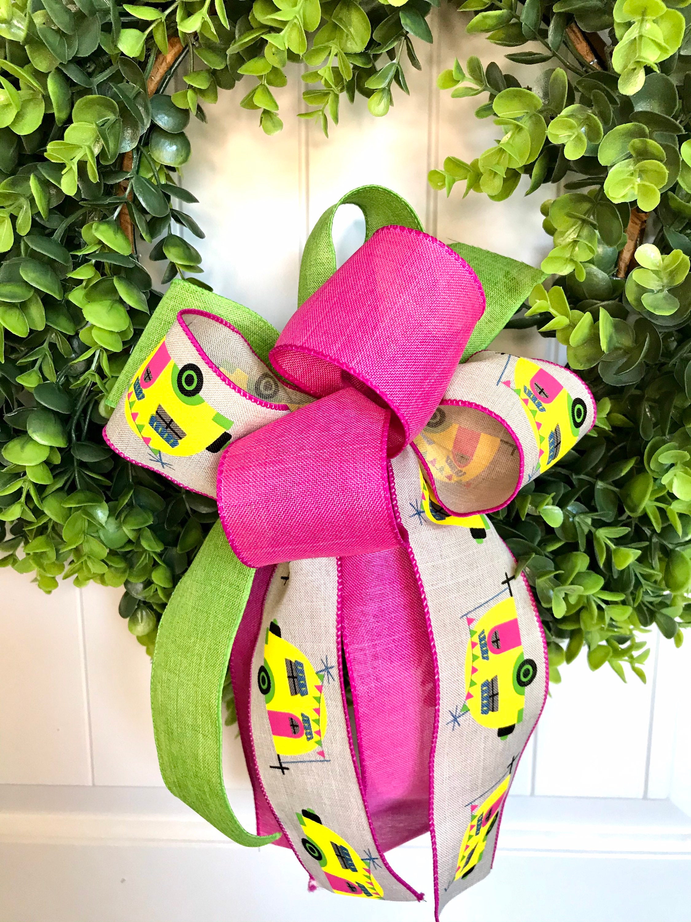 Coastal Camper Beach Bows For Wreath Summer Spring Bow Etsy