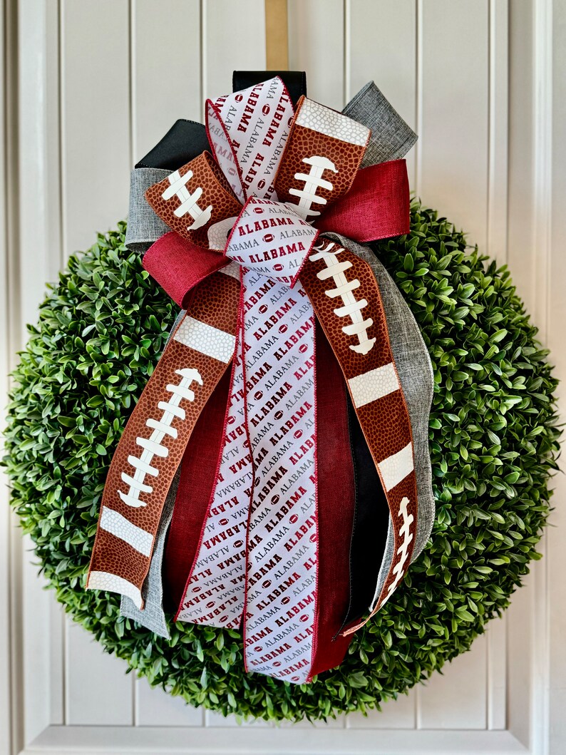Alabama Wreath Bow, Roll Tide Wreath Bow, Wreath Bows, Mailbox Bow ...
