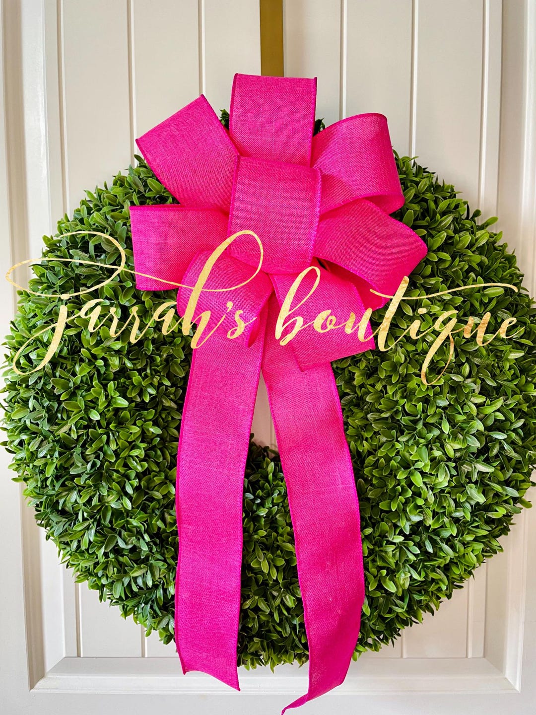 Pink Bow, Pink Wreath Bow, Beach Home Decor, Any Occasion Bow, Seasonal ...