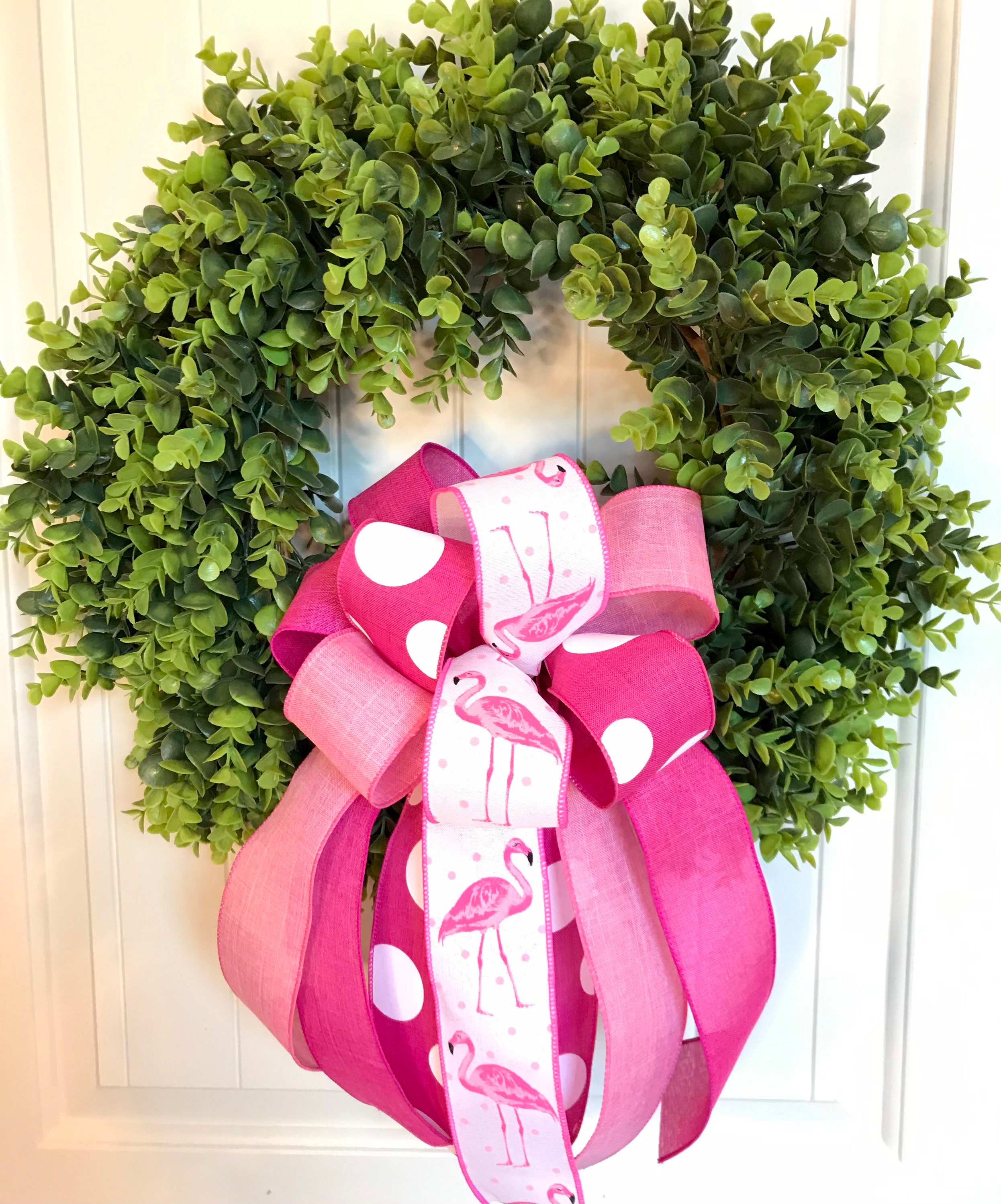 Coastal Wreath Bow Flamingo Bow Beach Bows for Wreath Flag - Etsy