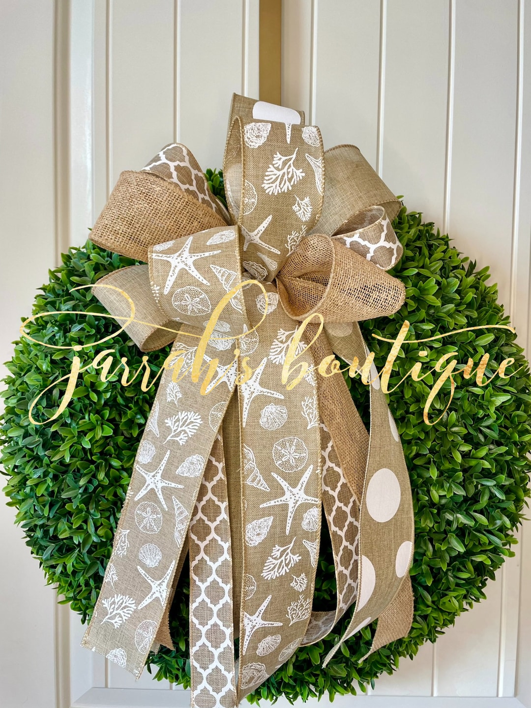 Coastal Wreath Bow, Beach Bow, Beach Bows for Wreath, Summer Bow, Beach ...