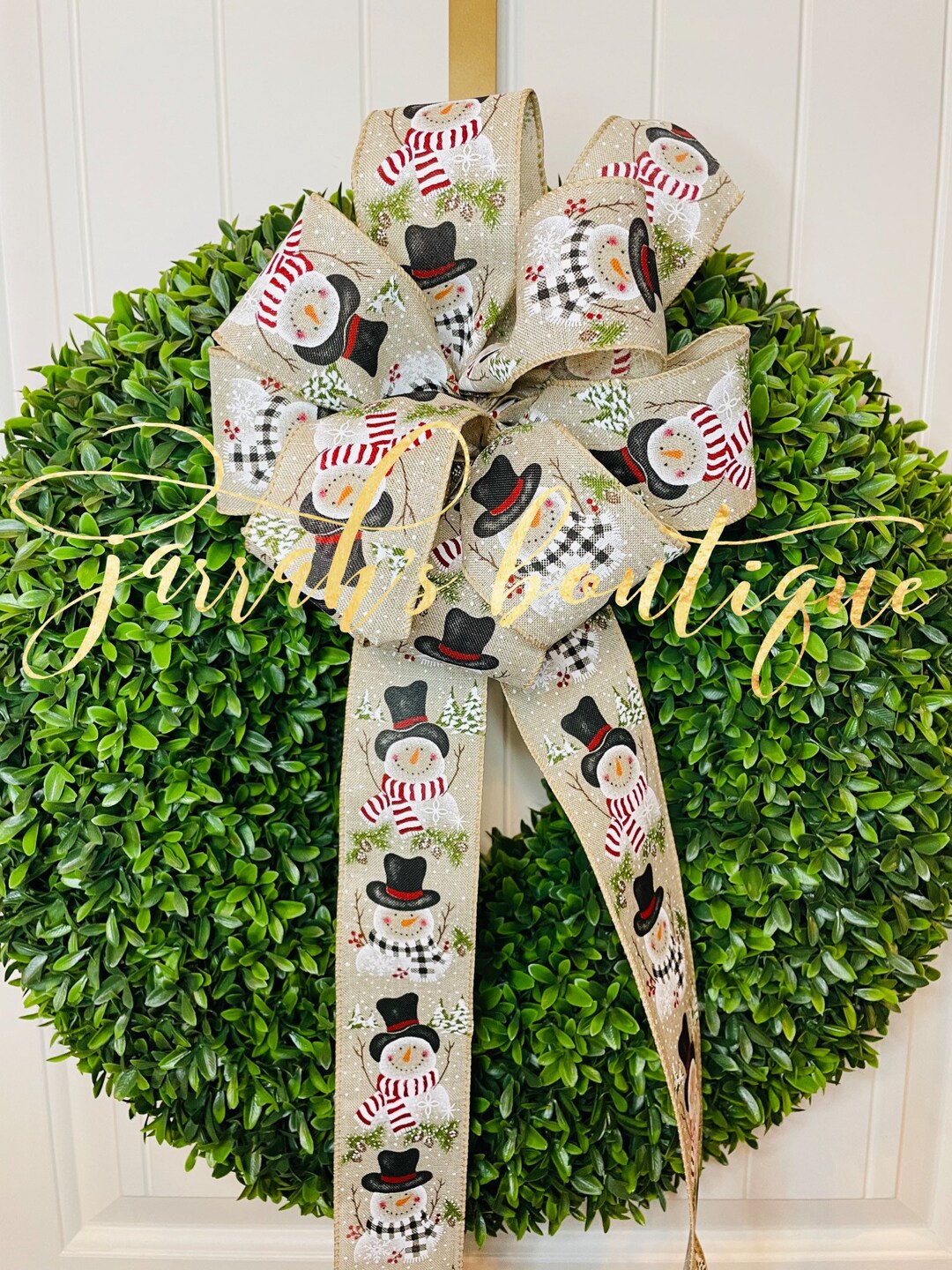 Winter Wreath Bow, Snowman Bow for Wreaths, Snowman Wreath Bows ...