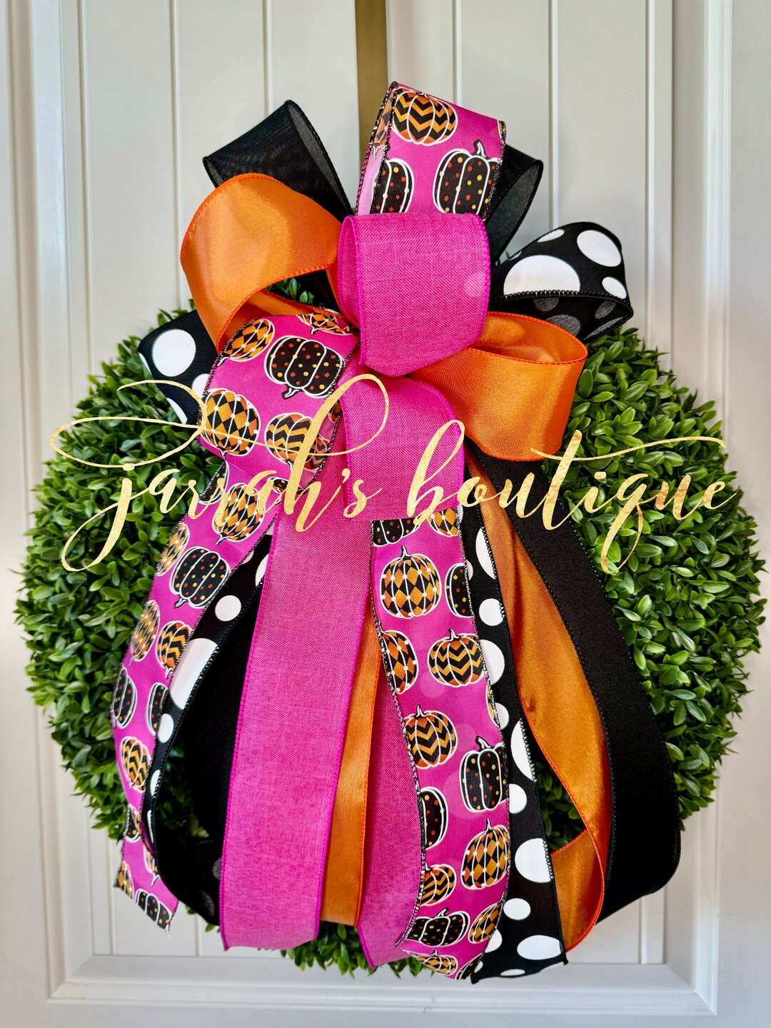 Halloween Wreath, Halloween Wreath Bow, Wreath Bow, Halloween Bow, Fall ...