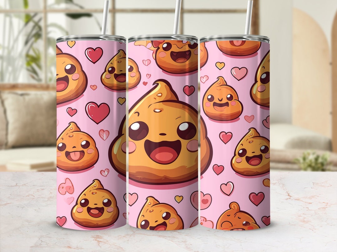 Cute Kawaii Poop Tumbler, Funny Coffee Travel Mug, Gift for Friends ...