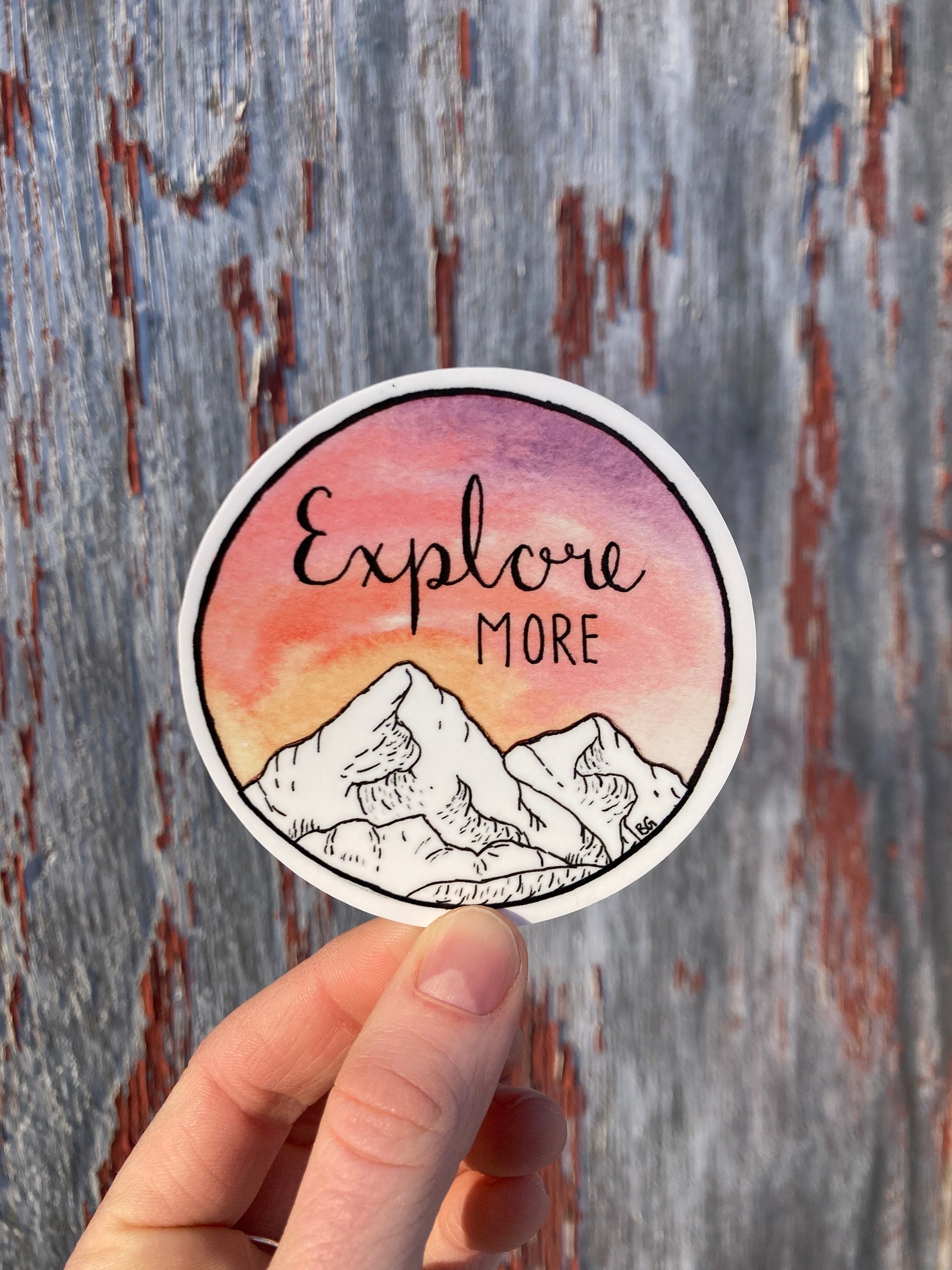 Explore Sticker Watercolor Sticker Vinyl Sticker Waterproof Sticker ...