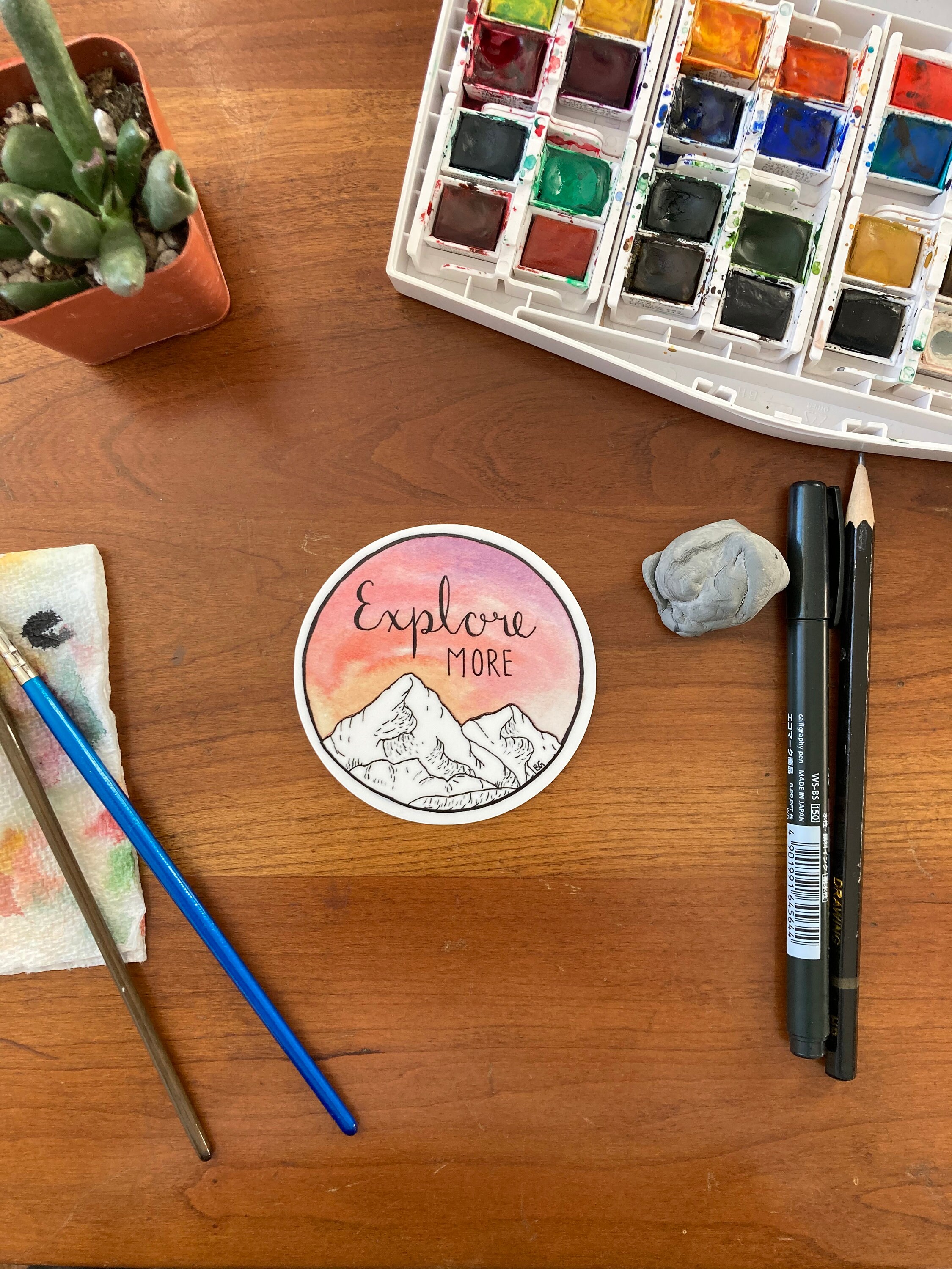 Explore Sticker Watercolor Sticker Vinyl Sticker Waterproof Sticker ...