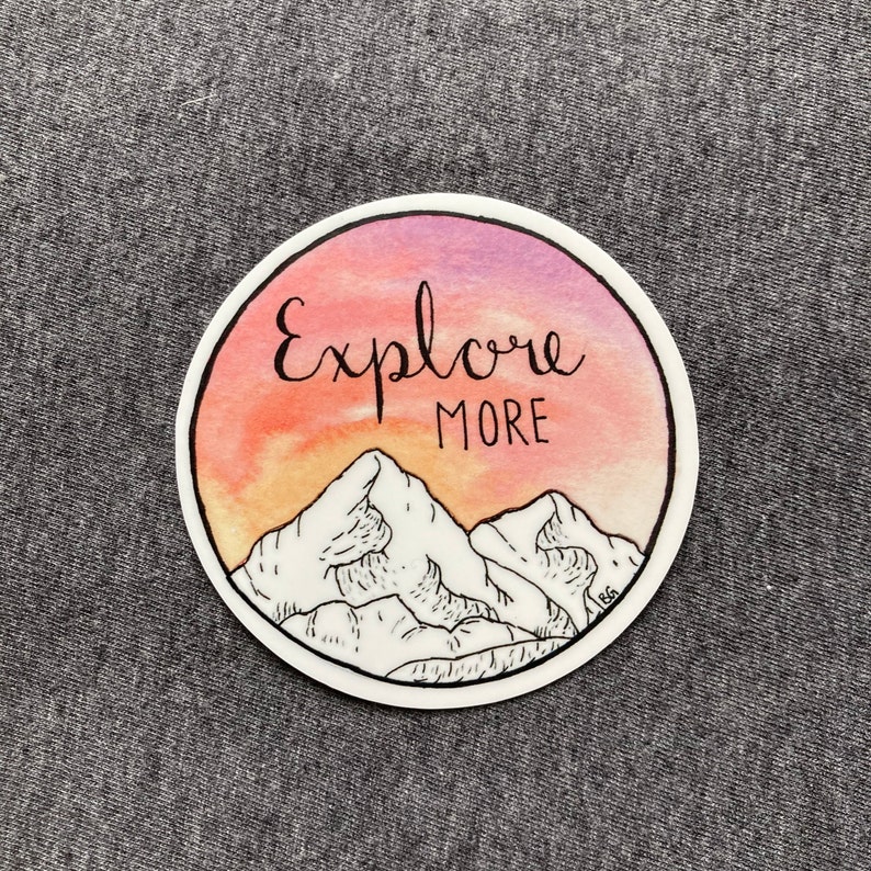 Explore Sticker Watercolor Sticker Vinyl Sticker Waterproof Sticker ...