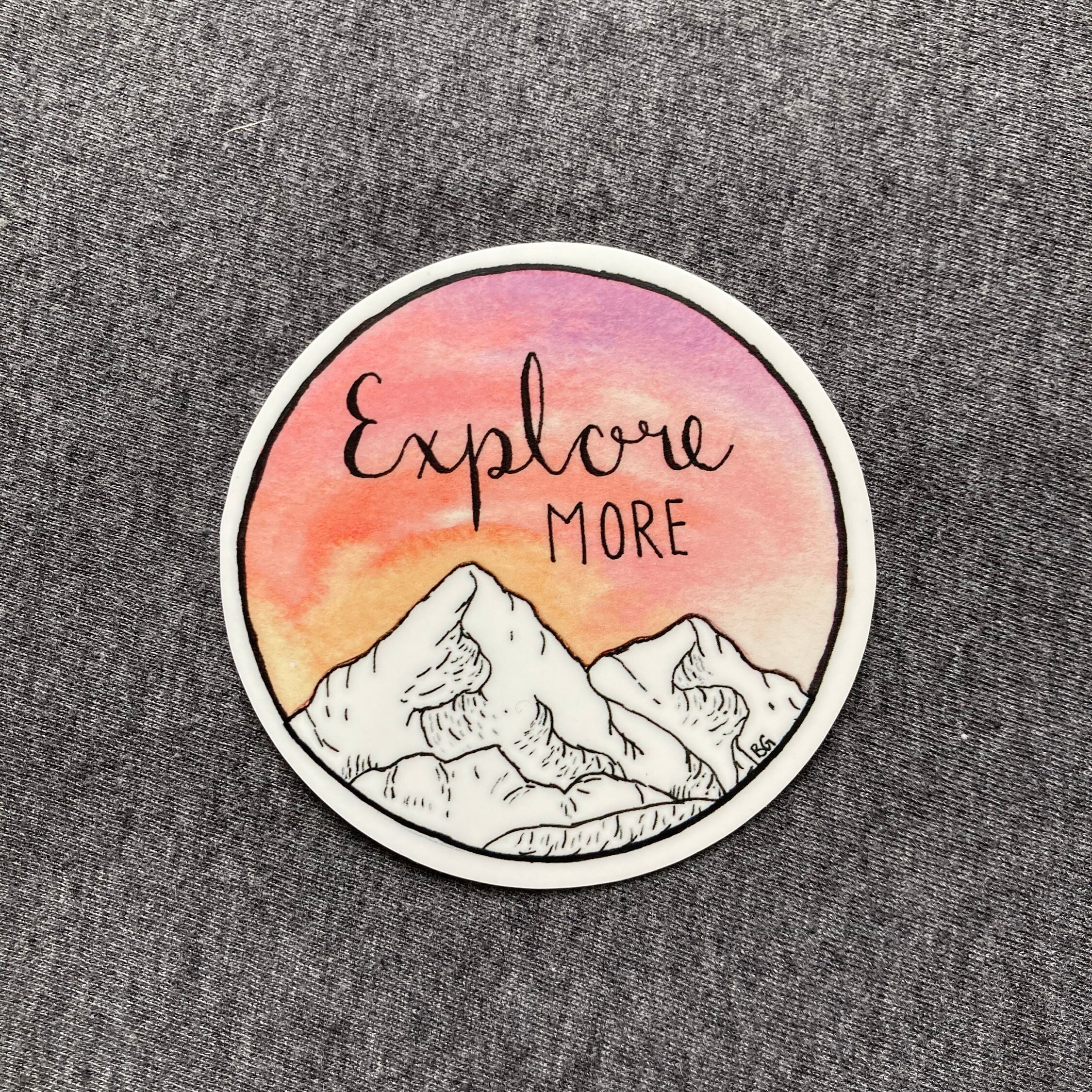 Explore Sticker Watercolor Sticker Vinyl Sticker Waterproof Sticker ...