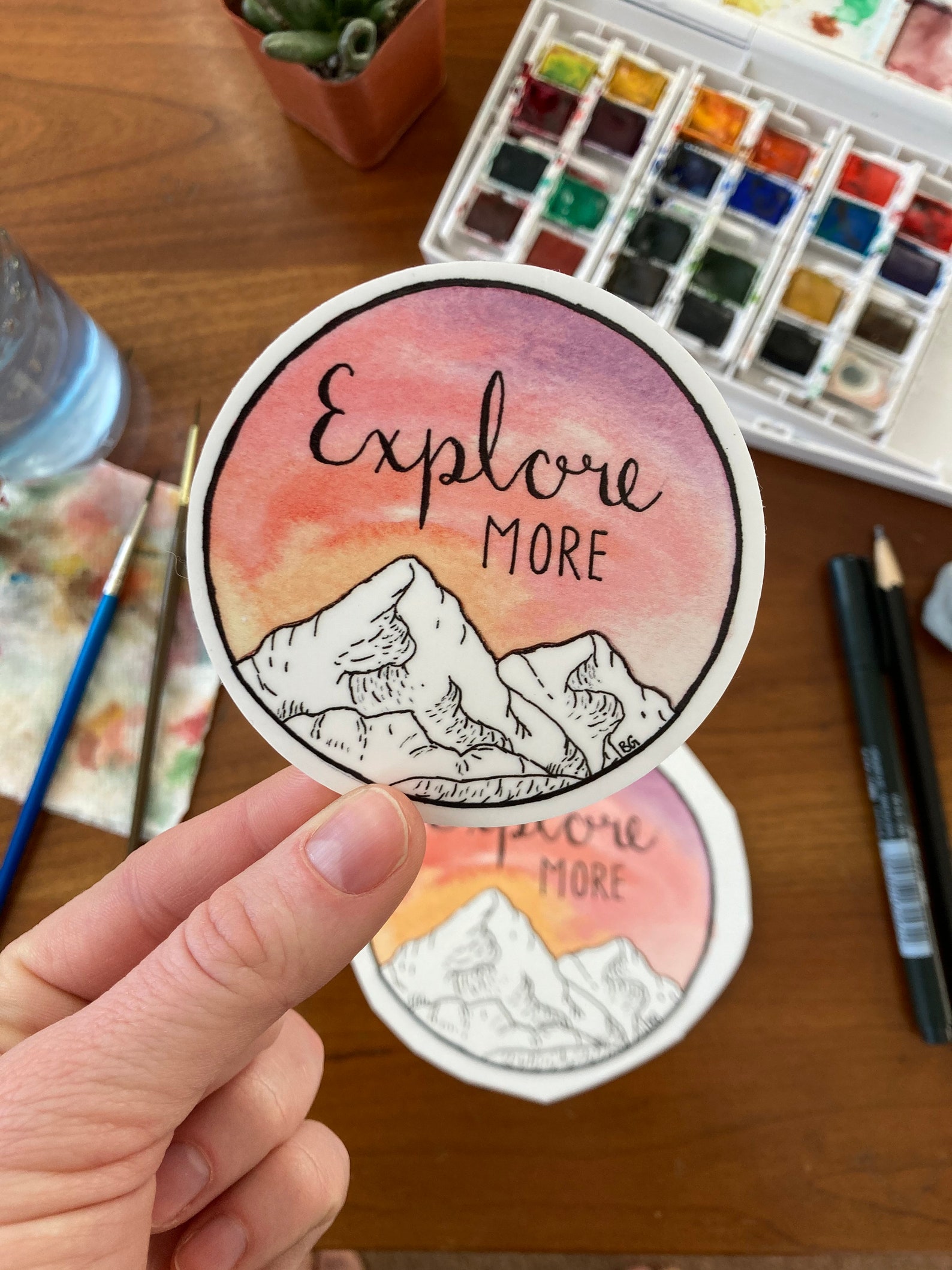 Explore Sticker Watercolor Sticker Vinyl Sticker Waterproof Sticker ...