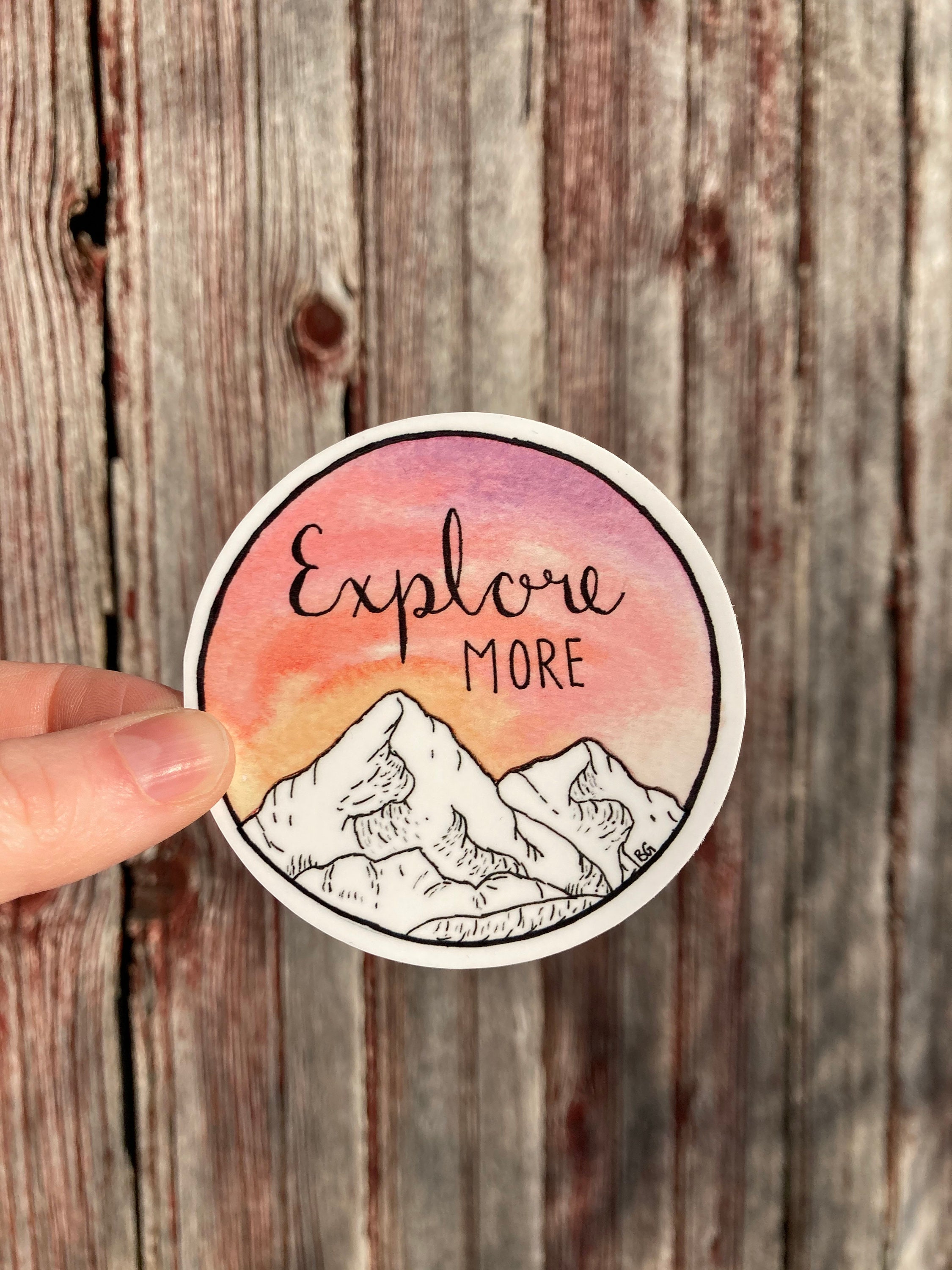 Explore Sticker Watercolor Sticker Vinyl Sticker Waterproof Sticker ...