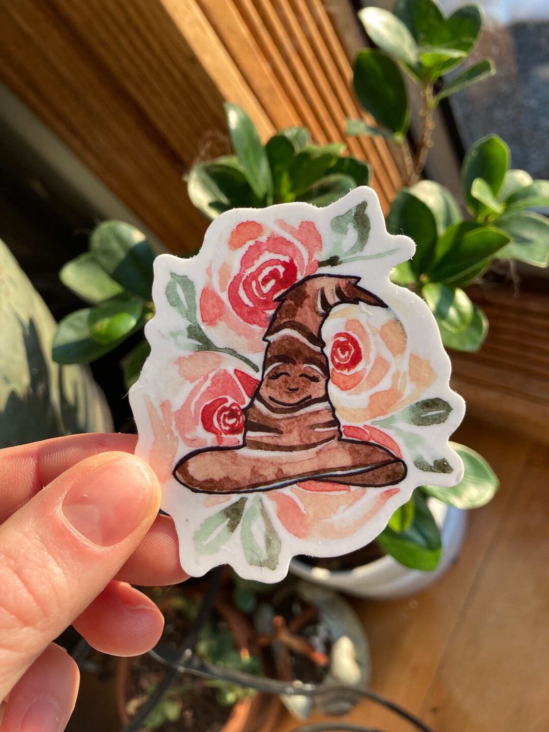 Wizard Hat Sticker Watercolor Art Waterproof Sticker - Etsy