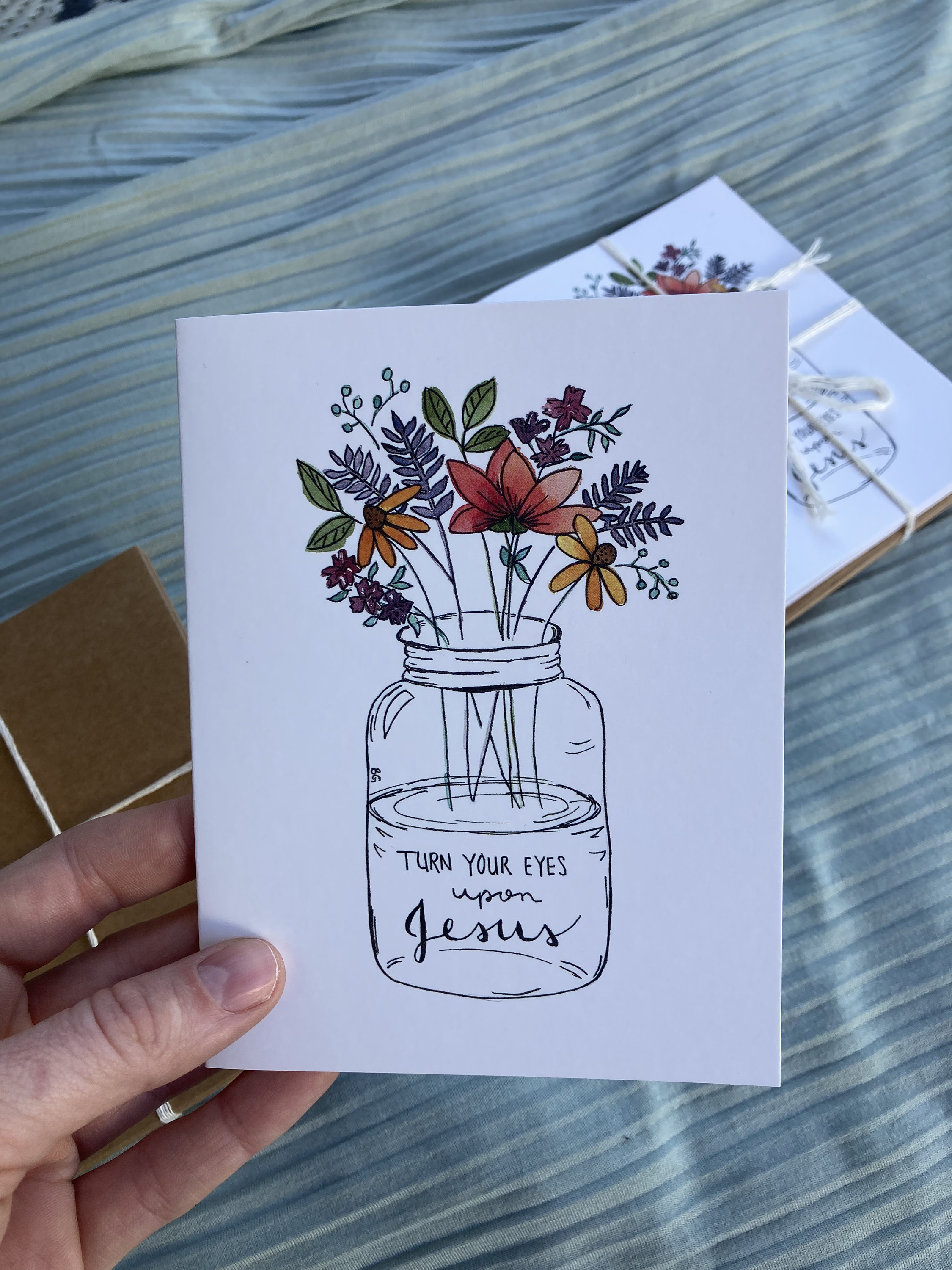 6 Pack Watercolor Greeting Cards | Turn Your Eyes Upon Jesus ...