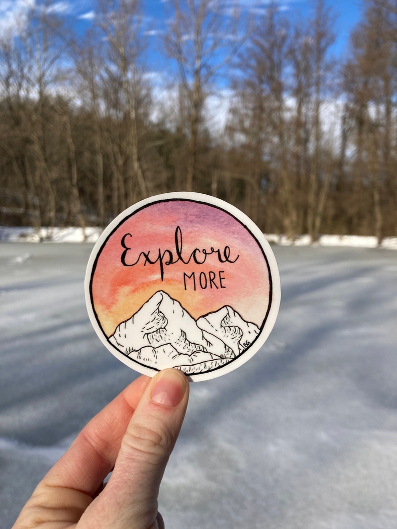 Explore Sticker Watercolor Sticker Vinyl Sticker Waterproof Sticker ...