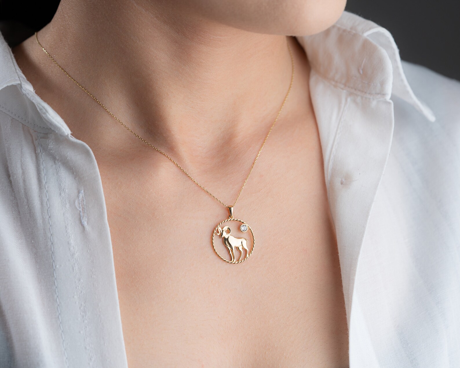 14K Gold Libra Pendant: Ruby Zircon Astrological Charm - Etsy