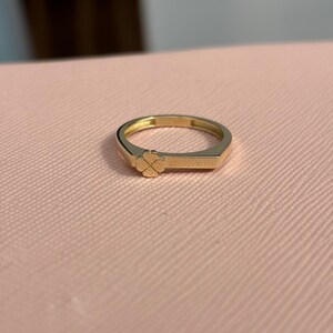 14K Gold Clover Charm Ring: Dainty Good Luck Shamrock - Etsy