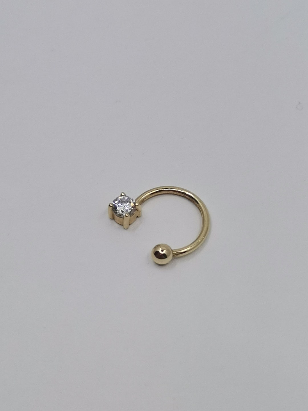 Septum Ring - 14k Yellow Solid Gold - Woodpecker - Solid Gold Septum ...