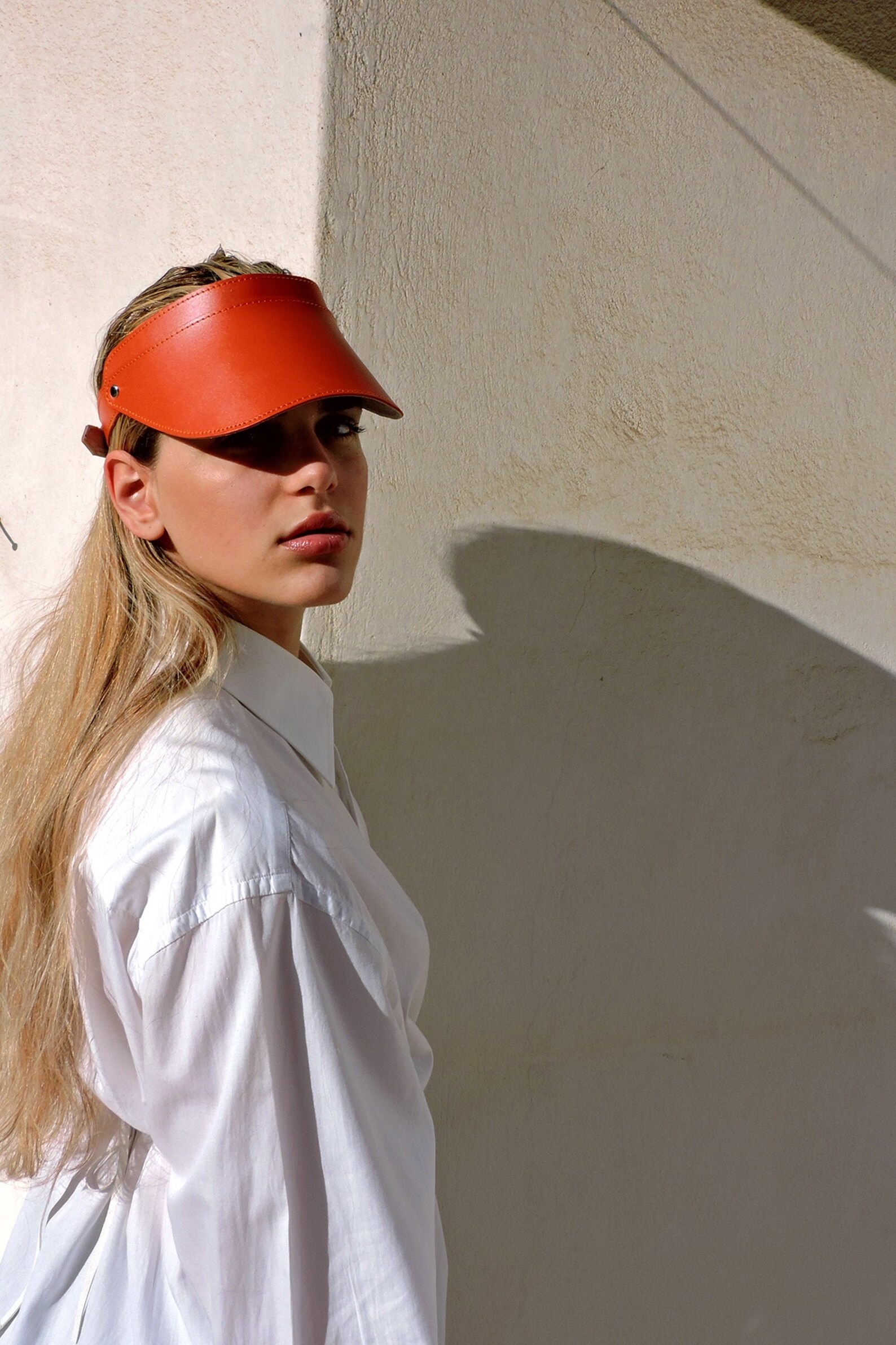 Handmade Orange Visor for Women Minimal Accessory Hat Visor - Etsy UK