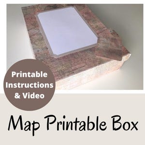 Map Design Gift Box Template: DIY Printable Paper Box (PDF Download) - Etsy
