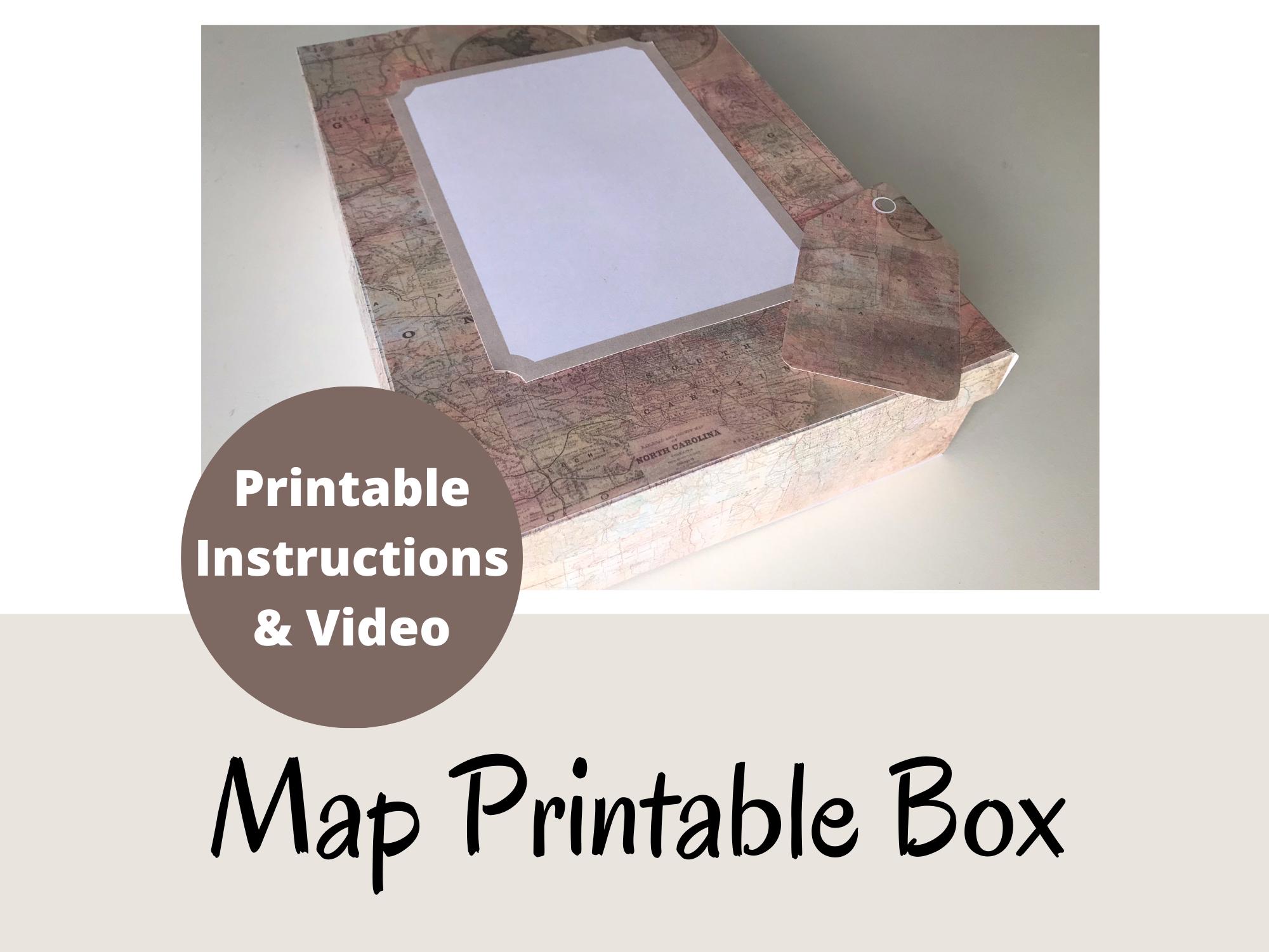Map Design Printable Box Template, Gift Box, Storage Box, DIY Paper Box ...
