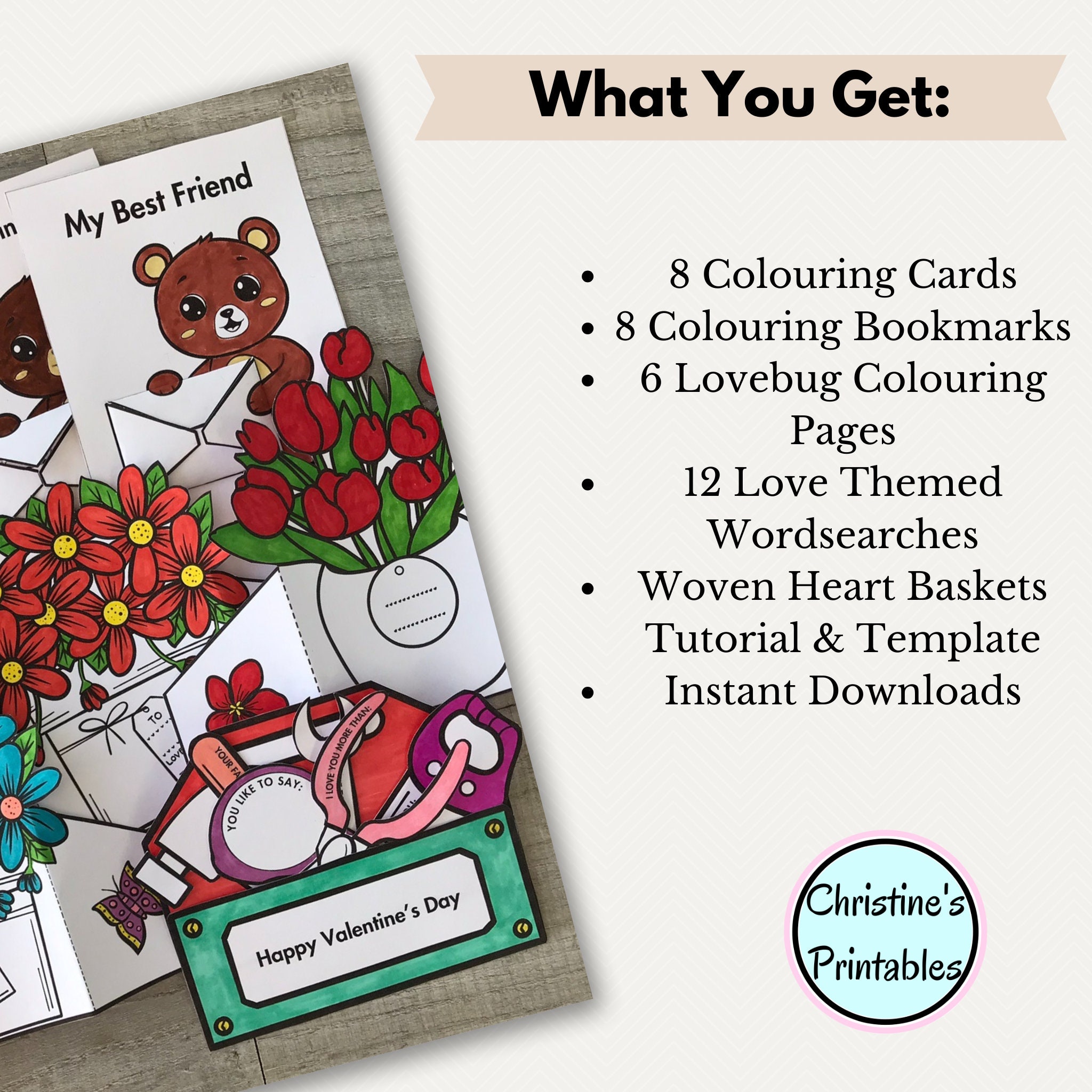 Valentine Activity Printables, Colouring Pages, Cards and Bookmarks ...