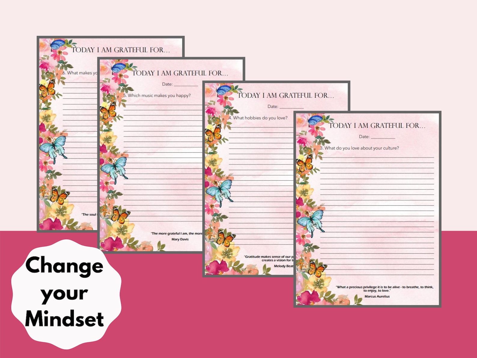30 Day Gratitude Journal Printable Each Day With a New - Etsy UK
