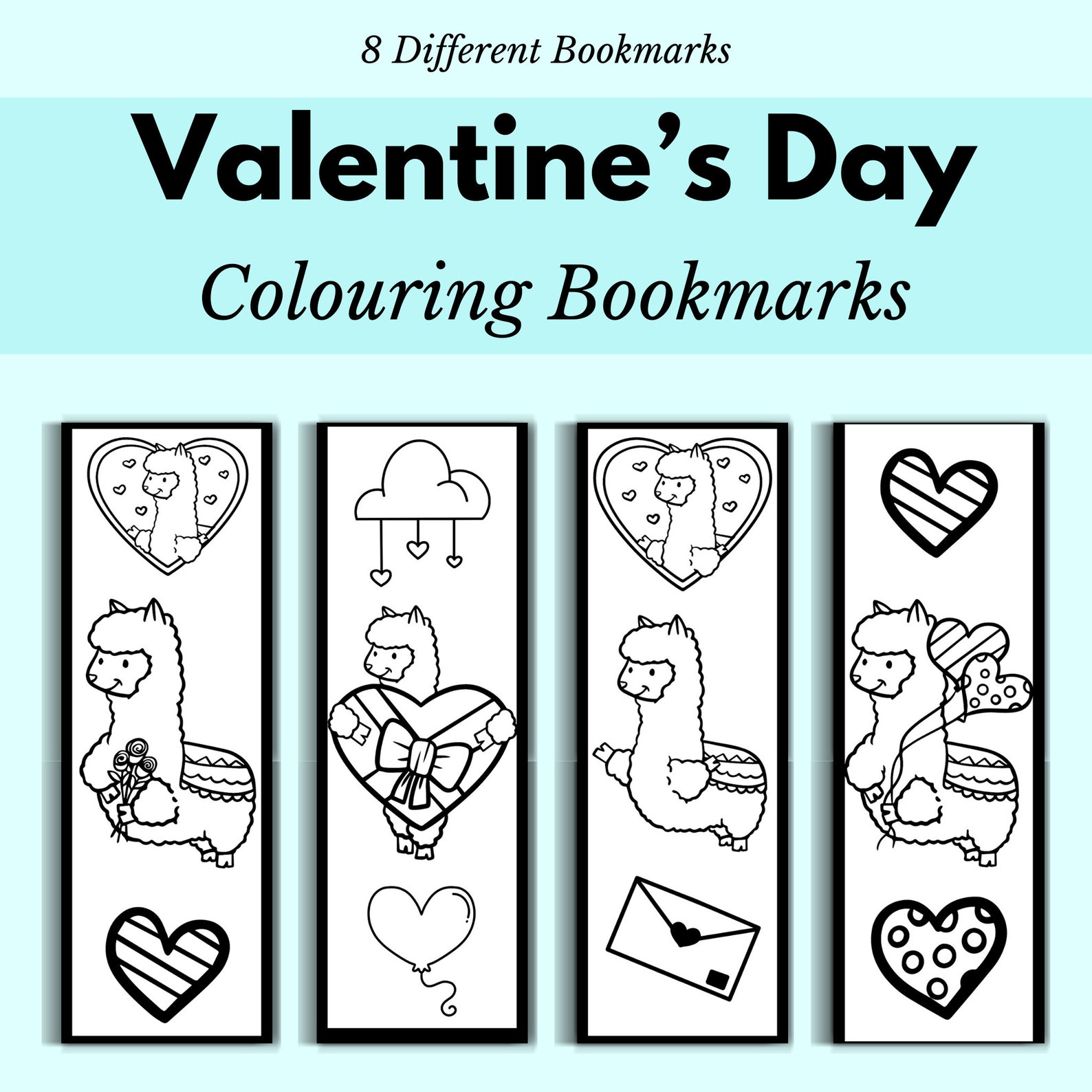 Printable Colouring Bookmarks for Valentine Day Kids Craft Activities ...