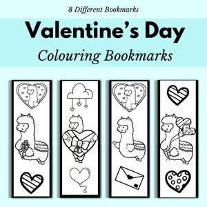 Printable Colouring Bookmarks for Valentine Day Kids Craft Activities ...