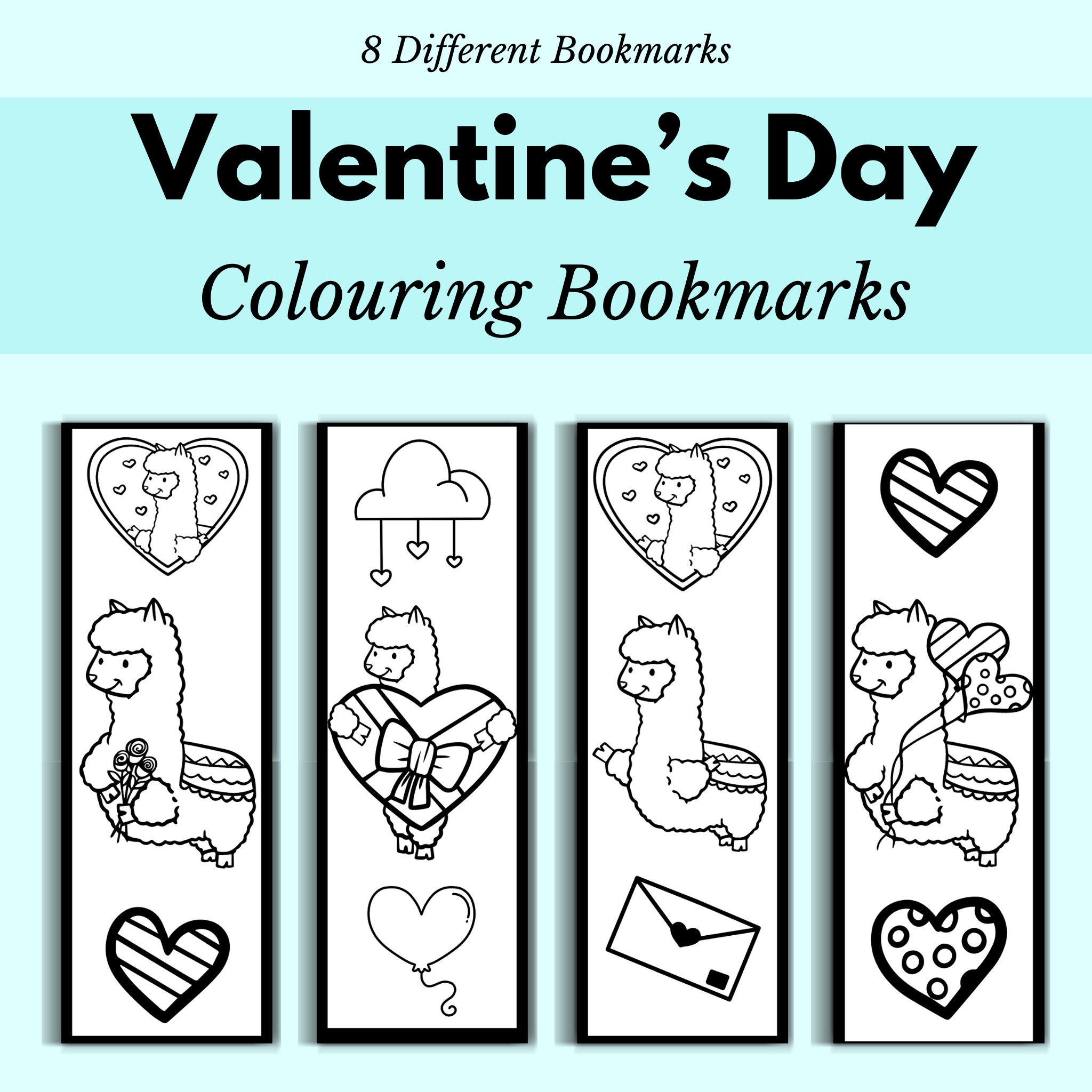 Printable Colouring Bookmarks for Valentine Day Kids Craft Activities ...